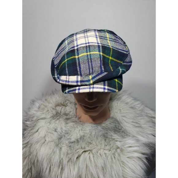 Perry Ellis | Accessories | Vintage Perry Ellis Newsboy Blue Green ...